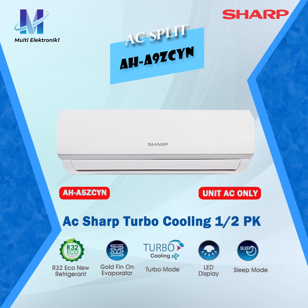 Jual AC SHARP 1PK AH A09 ZCY TURBO COOL UNIT ONLY / Paket Pasang ...