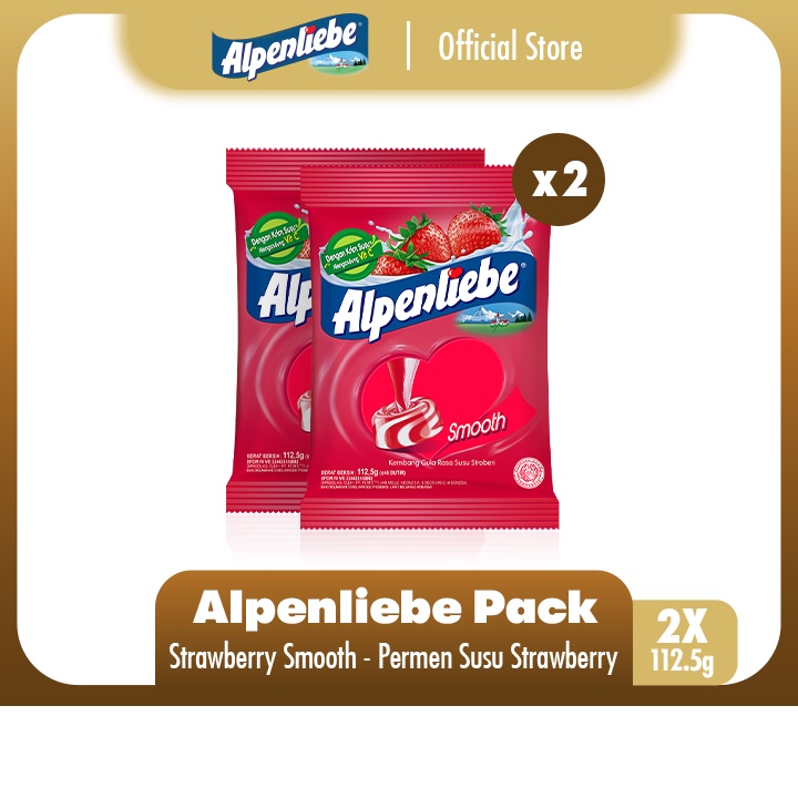 Jual Alpenliebe Strawberry Smooth 225g - Permen Stroberi Susu (2 Packs ...