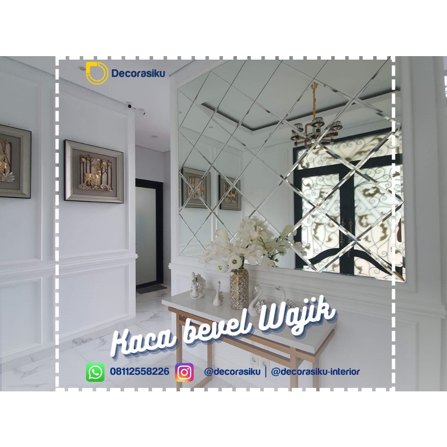Jual DC - Wall mirror - Kaca Bevel Wajik - Cermin wajik custom | Shopee ...