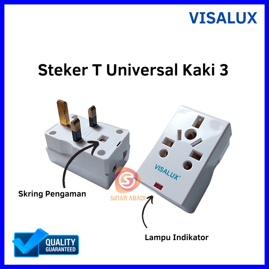 Jual Steker T Multi Universal Kaki 3 Visalux Traveller Adapter untuk ...