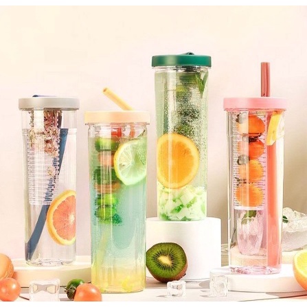 Jual Botol Minum Infused Water Transparant 700 ml Free Sticker | Shopee ...