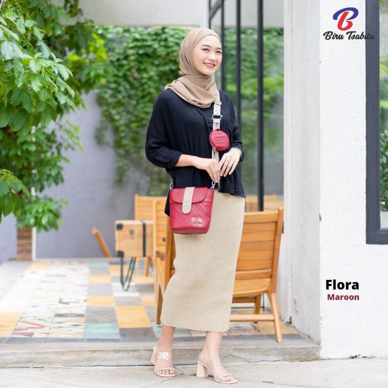 Jual FLORA BAG By BIRU TSABITA TAS 2in1 FREE POUCH KOIN BULET | Shopee Indonesia