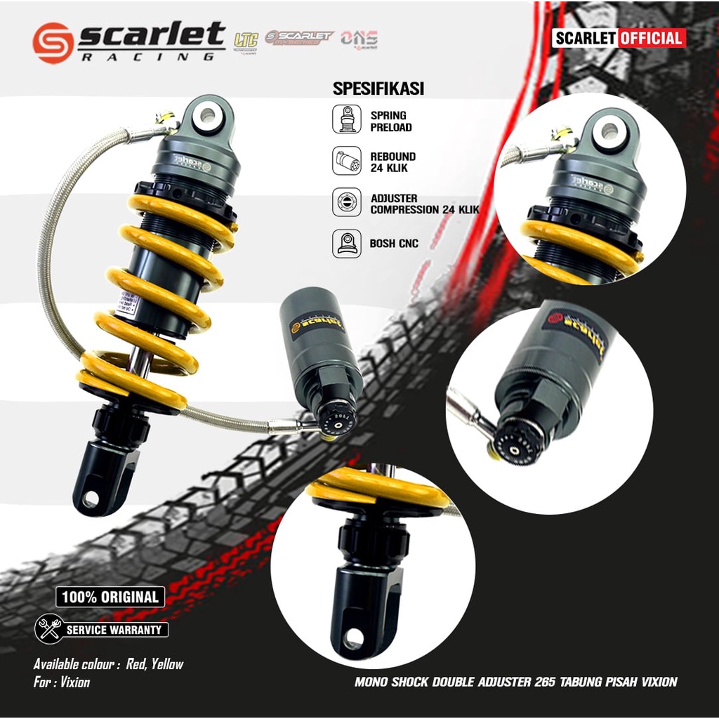 Jual Scarlet Racing - Mono Shock Skok Shockbreaker Double Adjuster 265 ...