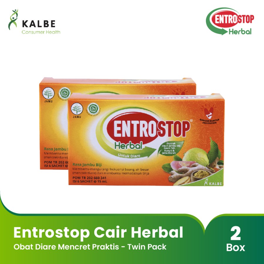 Jual Entrostop Cair Herbal Obat Diare Mencret Praktis Box 6 Sachet @ 15 ...