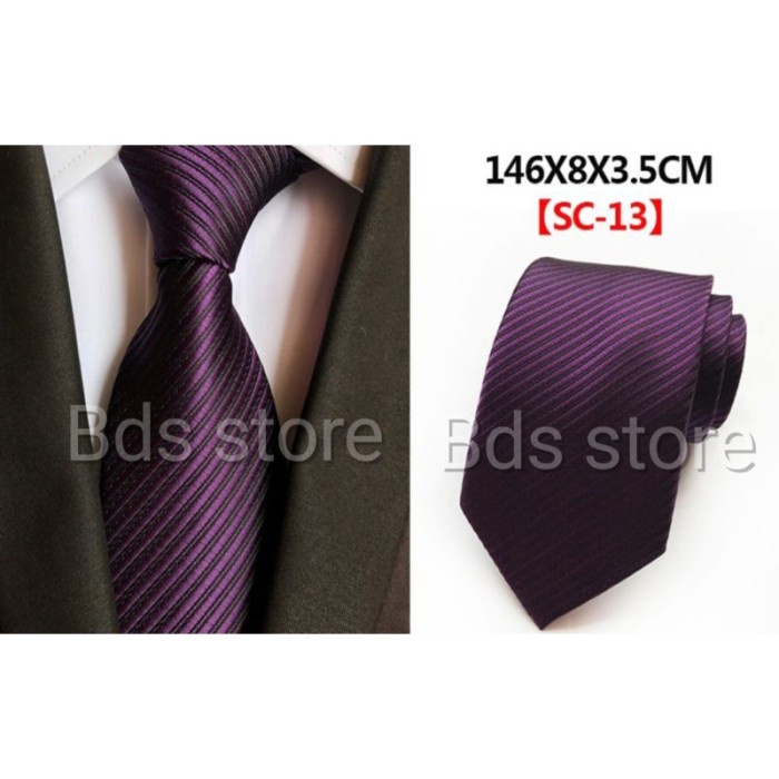 Jual Dasi Dasi Pria Motif Salur Warna Ungu Tua Ukuran medium - Dasi ...