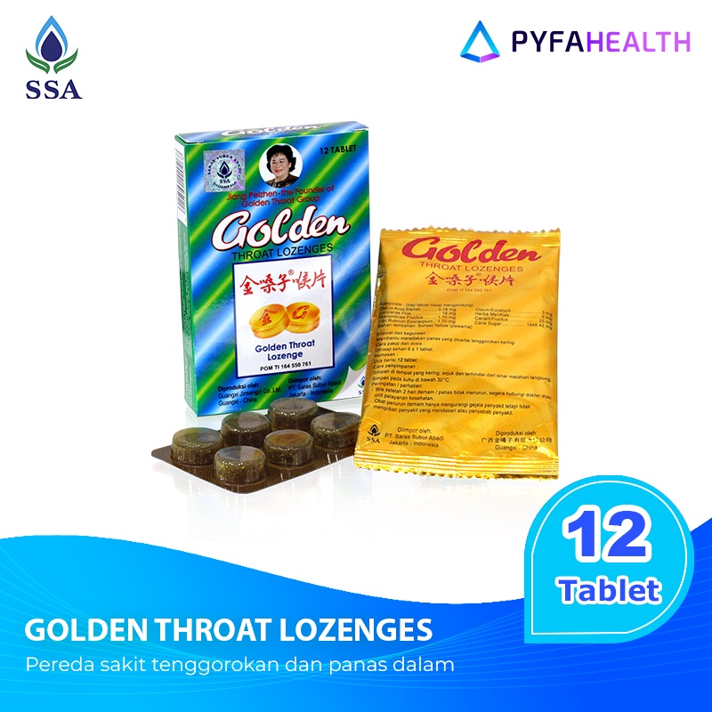 Jual Golden Throat Lozenges untuk Sakit Tenggorokan / Panas Dalam / Batuk - 12 Tablet | Shopee ...