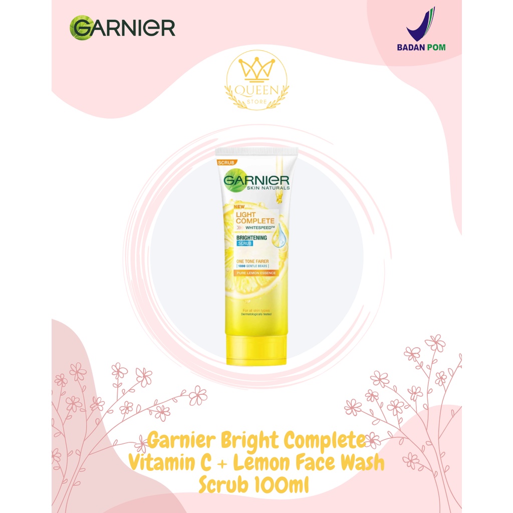 Jual Garnier Bright Complete Vitamin C + Lemon Face Wash Scrub 100ml ...