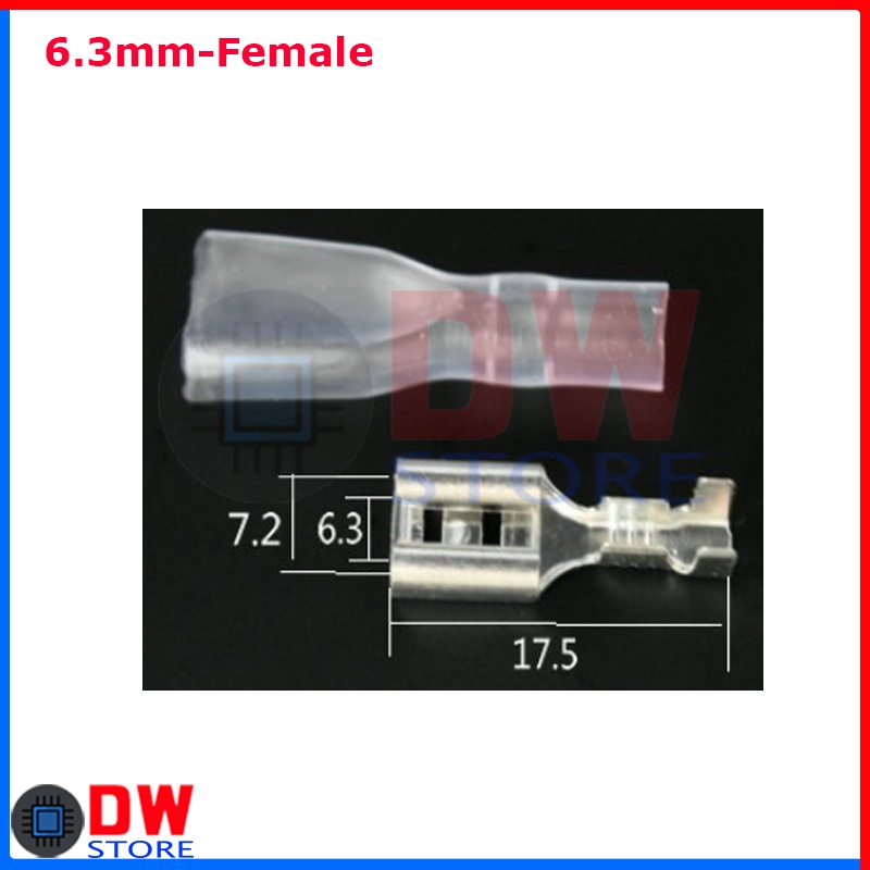 Jual Konektor Skun Female Male dan Cover 6.3mm 4.8mm 2.8mm 2.8 4.8 6.3 ...