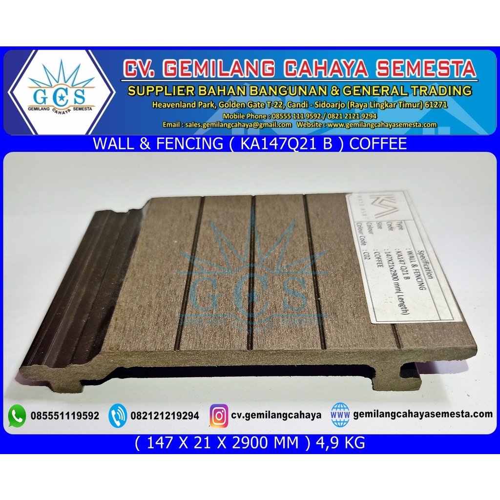 Jual KA147Q21 B - Dinding / Pagar / Decking WPC / Lantai Kolam Renang ...