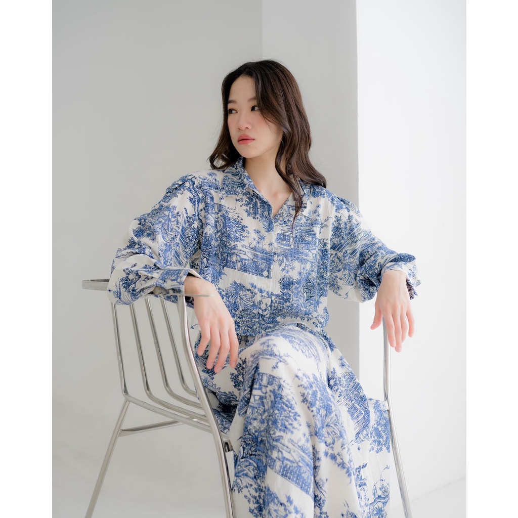 Jual Yeoji Porcelain Longshirt Set Kemeja | Shopee Indonesia