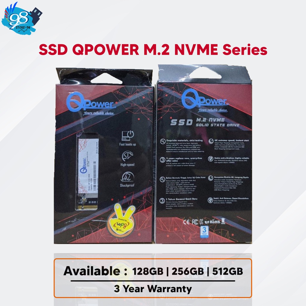 Jual SSD QPOWER M.2 NVMe 128GB 256GB 512GB - SSD M2 NVMe Series baru ...