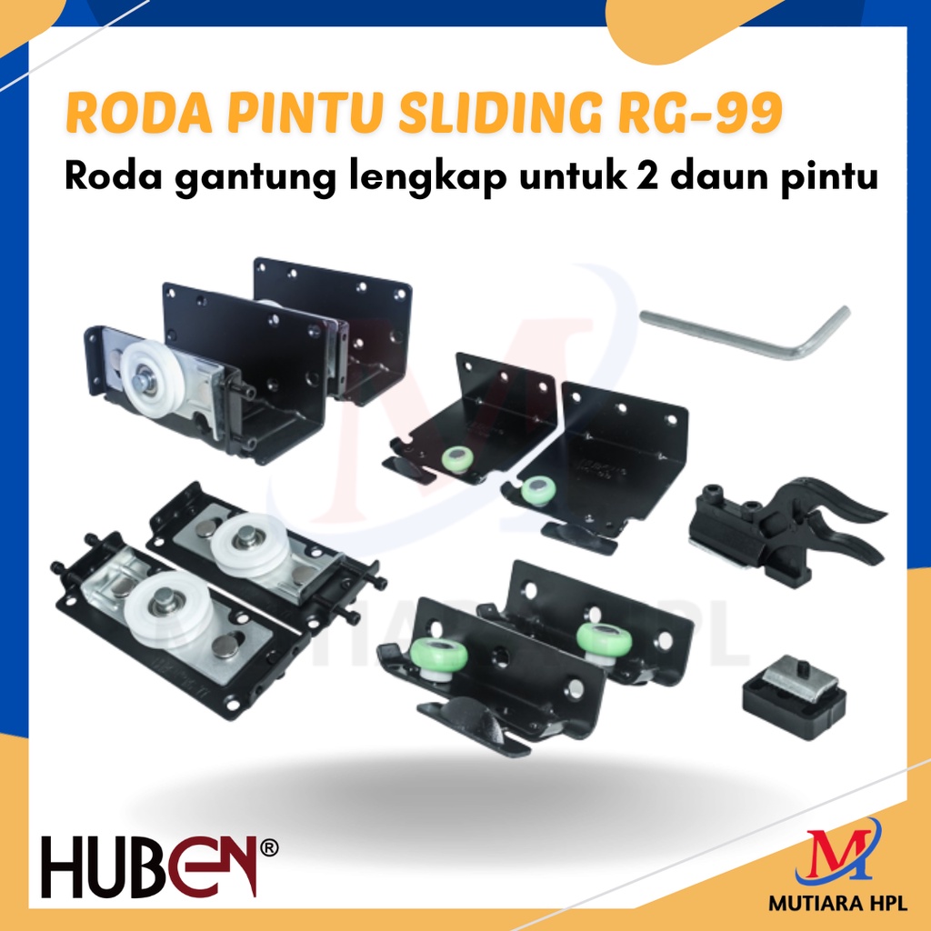 Jual Roda Gantung Pintu Sliding Huben 2 Daun Pintu / Roda Pintu Gantung ...