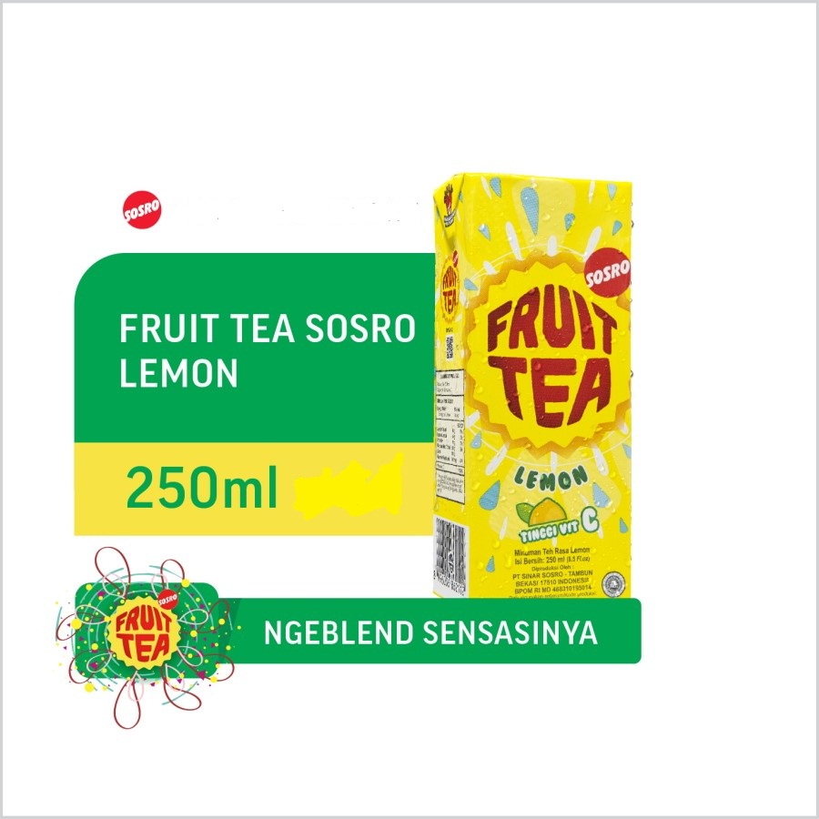 Jual SOSRO FRUIT TEA LEMON KOTAK 250ML TEH RASA BUAH | Shopee Indonesia