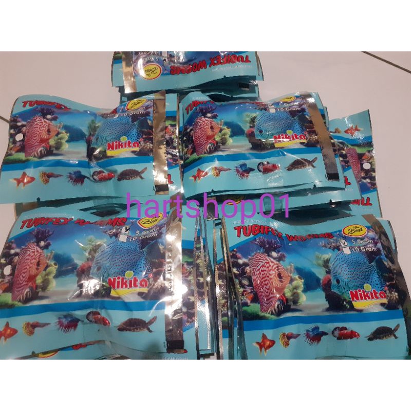 Jual cacing sutra kering tubifex worms pakan ikan/cacing kering 5gram ...