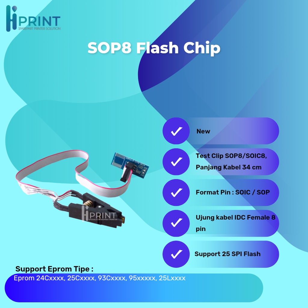 Jual SOP8 Flash Chip, IC Test Clip IC Eprom Eeprom BIOS ROM, Socket ...