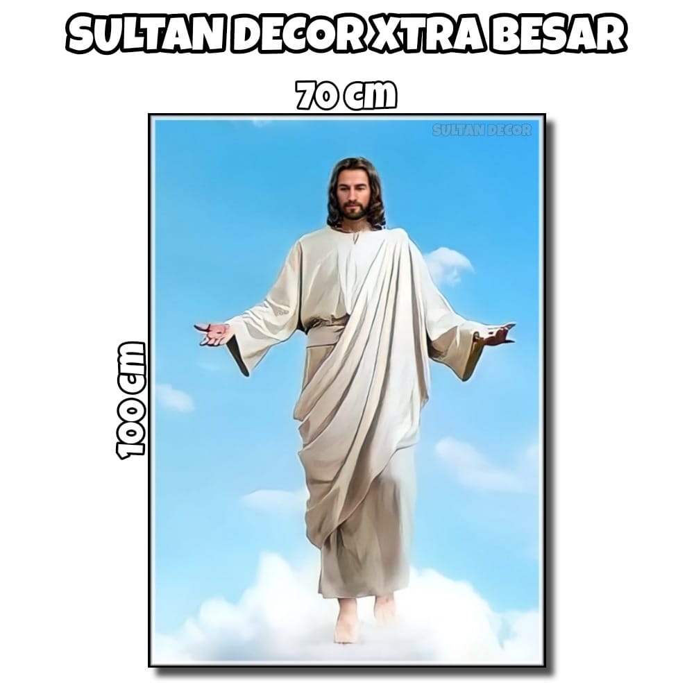 Jual LUKISAN POSTER CETAK YESUS KRISTUS XTRA BESAR UKURAN 100X70CM ...