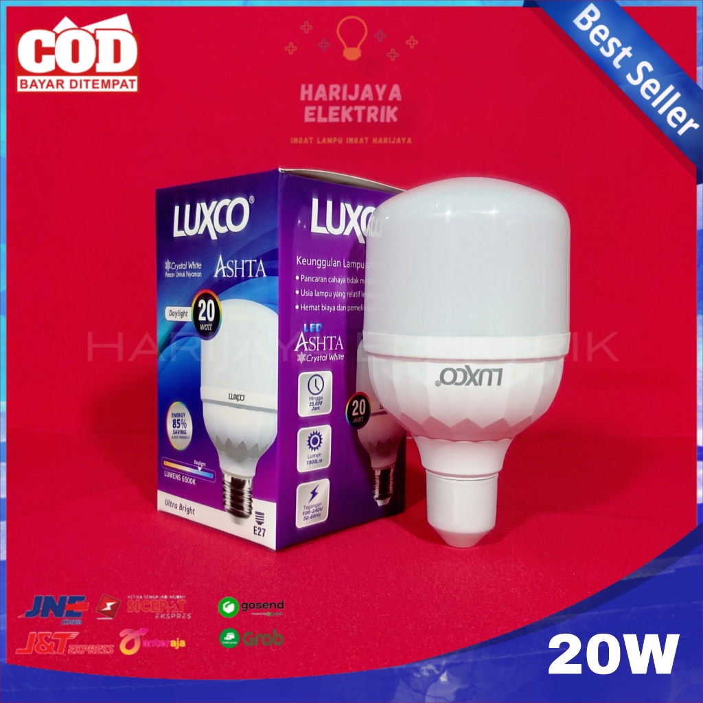 Jual LAMPU BOHLAM LED KAPSUL CAPSULE MURAH LUXCO ASHTA 20 WATT TABUNG JUMBO TUBE LAMP HEMAT ...