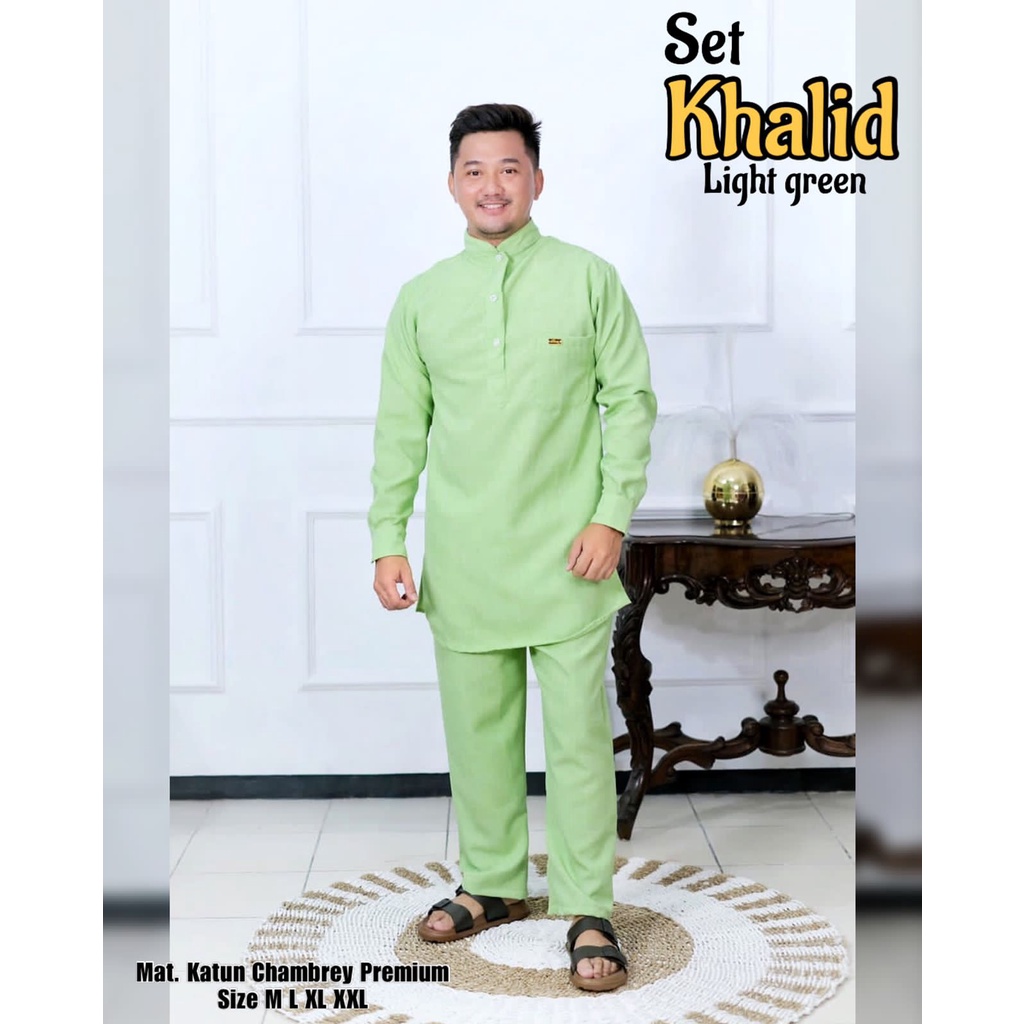 Jual Koko Set Khalid Light Green by Batik Lanang | Koko Muslim | Shopee ...