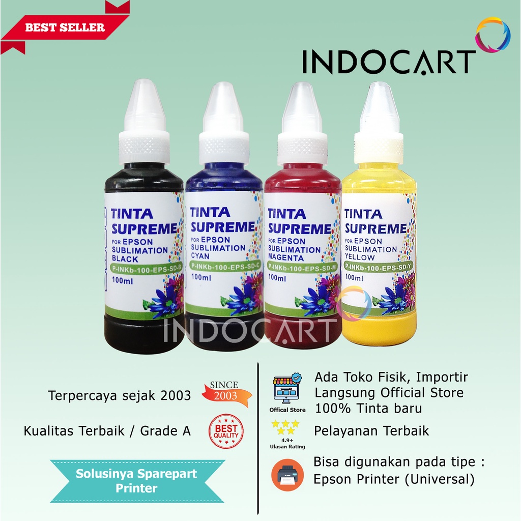 Jual Tinta Refill Printer Epson-Sublim Sublimation Ink-100ml CMYK ...