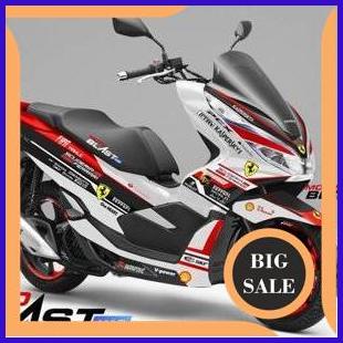 Jual parts Decal Stiker Honda PCX 150 White Ferrari Full Body Motoblast ...