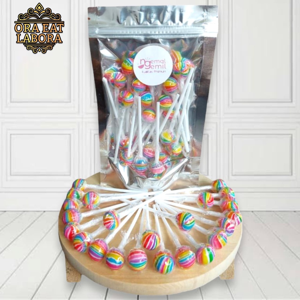 Jual Permen Lolipop Marble Colourful Lolipop Kelereng Pelangi Kualitas ...
