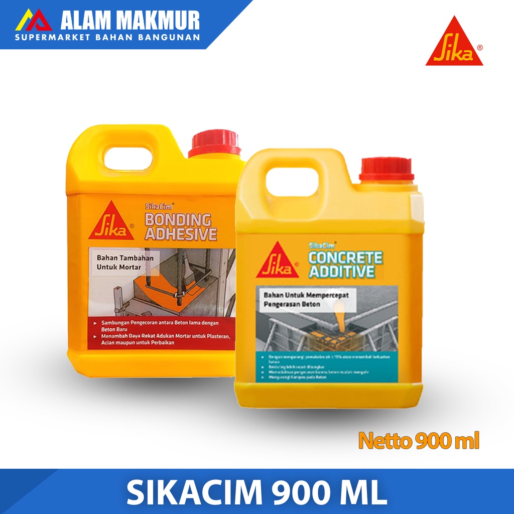 Jual Sikacim bounding adhesive dan sikacim concrete aditive isi 900 ml | Shopee Indonesia