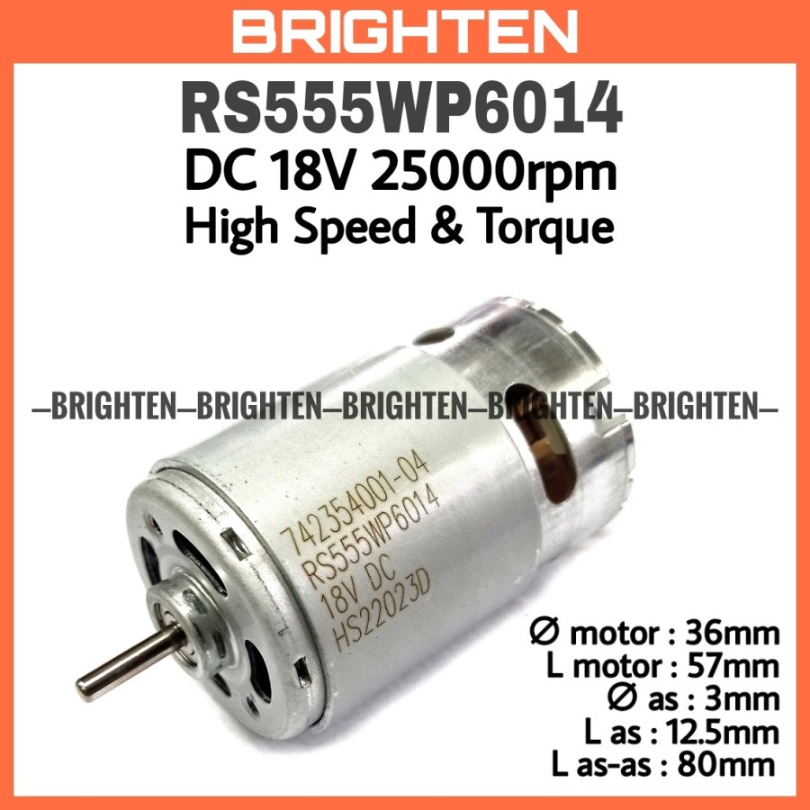 Jual RS555 DC 18V Power Motor High Speed Torque 25000rpm RS555WP 12-18V ...