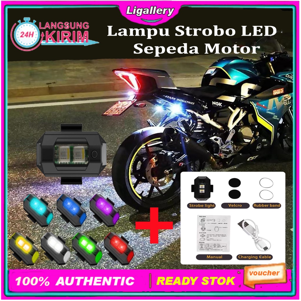 Jual [BISA COD] Lampu Strobo LED Sepeda Motor, Lampu LED Strobo Dapat ...