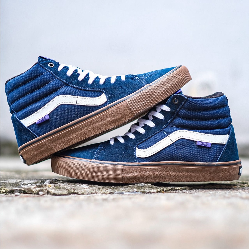 Jual Vans Sk8 Hi Pro Navy White / Gum Original / Vans Sk8 Hi Original ...