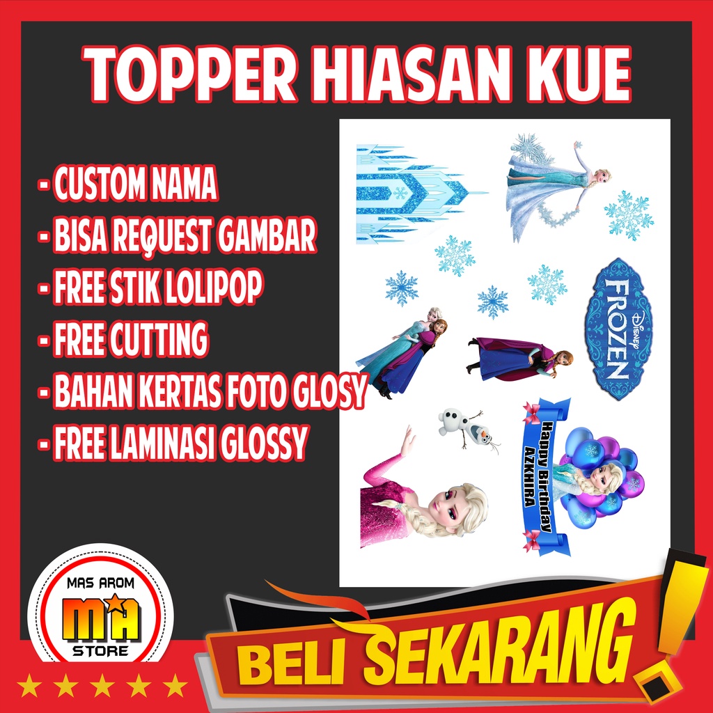 Jual Topper Karakter Frozen Elsa Hiasan Kue Cake Ulang tahun Acara ...