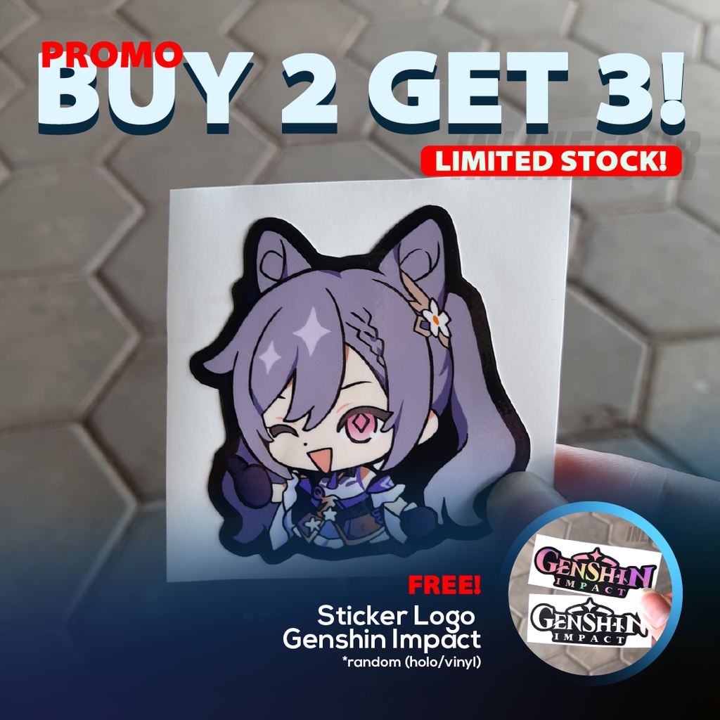 Jual Sticker Genshin Impact - Keqing - Stiker Hologram Anime Wibu ...