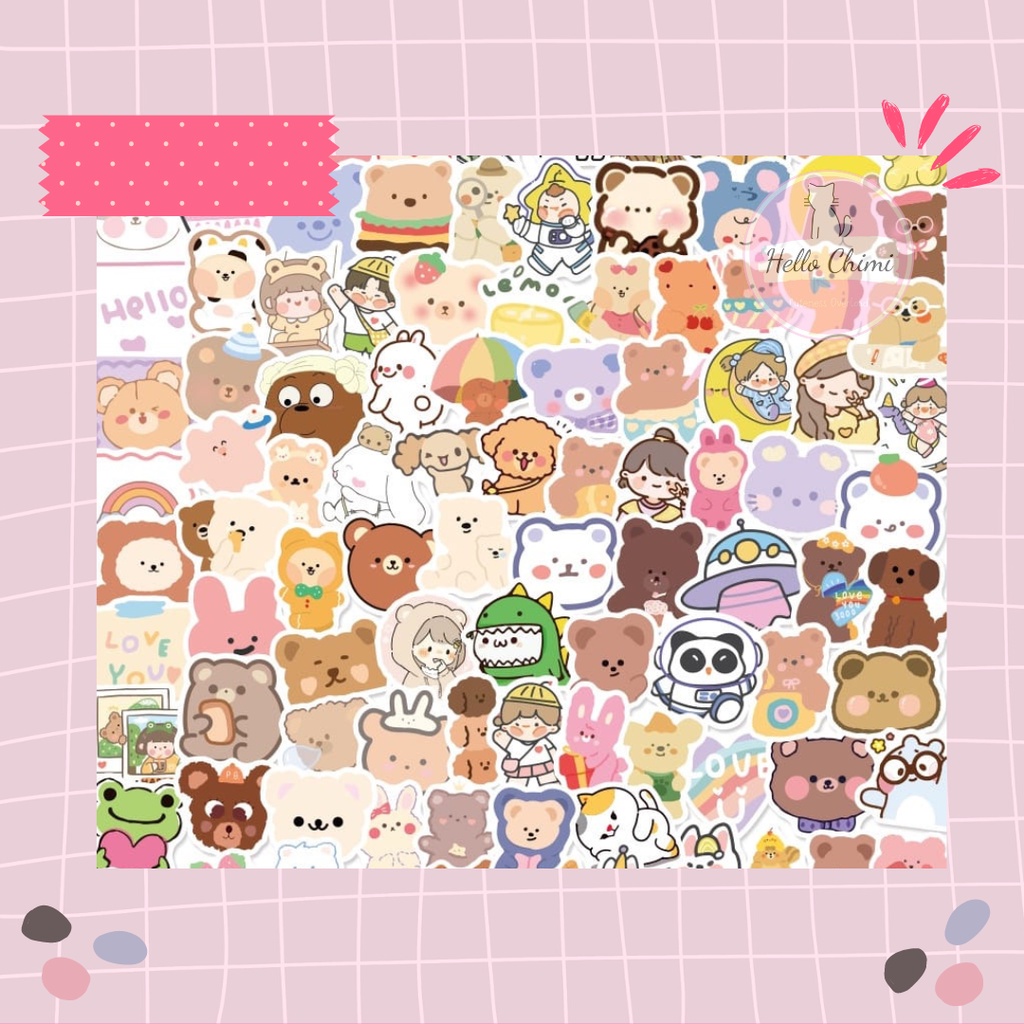 Jual 25PCS STICKER FOMMY BEARS | STIKER KARAKTER BERUANG LUCU DECOR ...