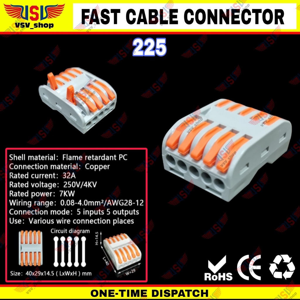 Jual Konektor Kabel Listrik Quick Cable Connector Terminal Block ...