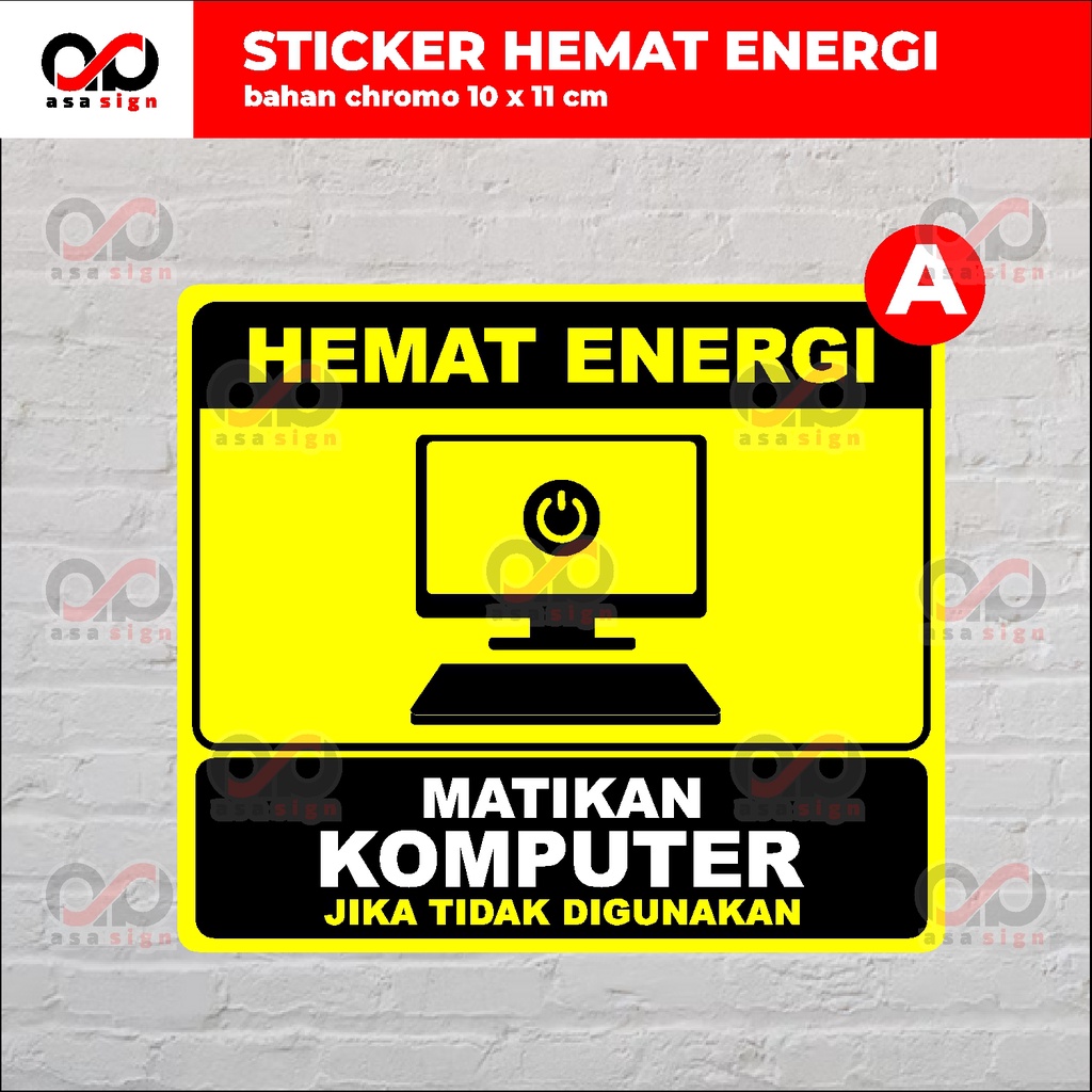 Jual STIKER HEMAT ENERGI | matikan komputer, matikan AC, matikan lampu ...
