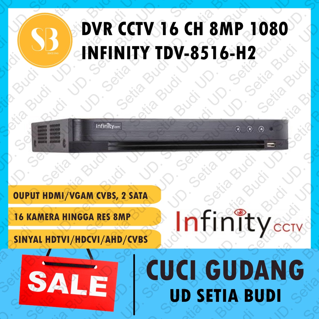 Jual DVR CCTV Infinity 16 Channel 8MP H.265 Pro 1080p TDV-8516-H2 Baru ...