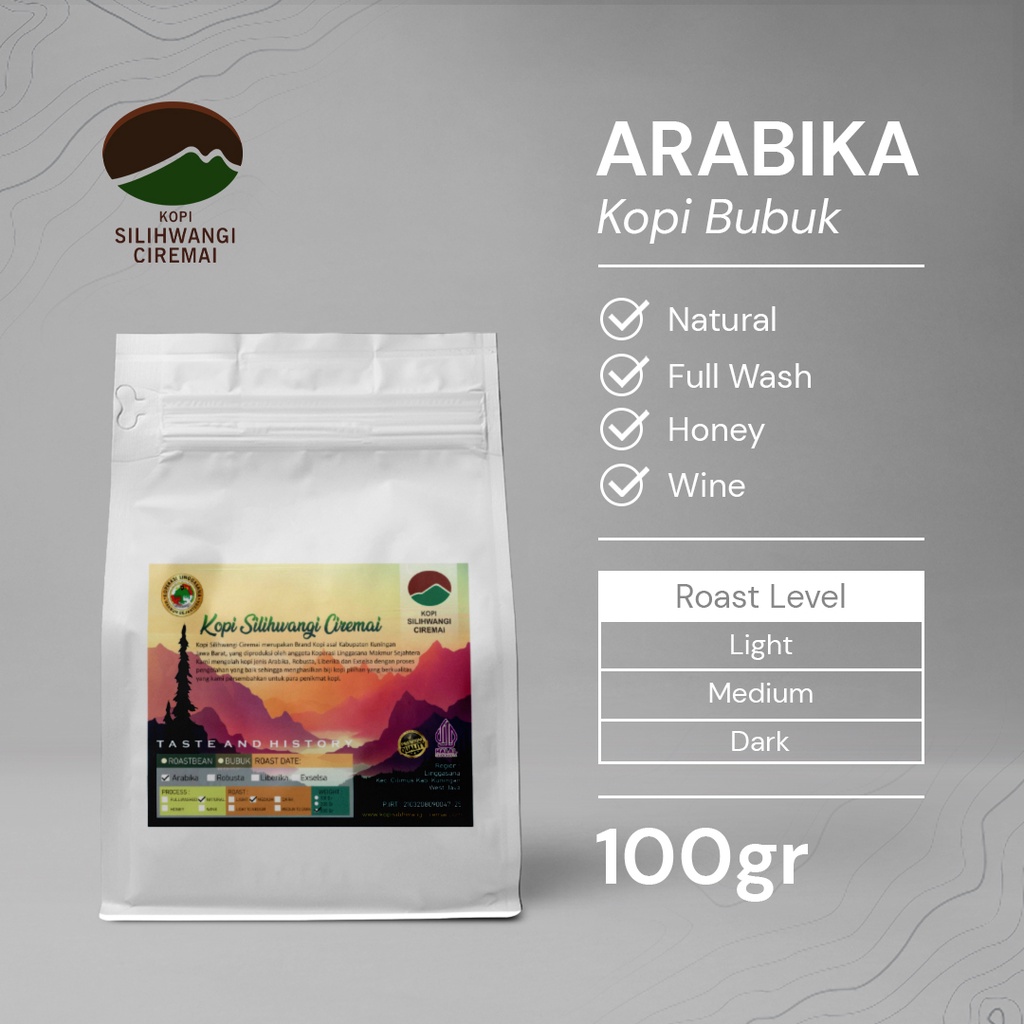 Jual Kopi Bubuk Halus Arabica 100 Gram Asli Kuningan Natural Premium ...