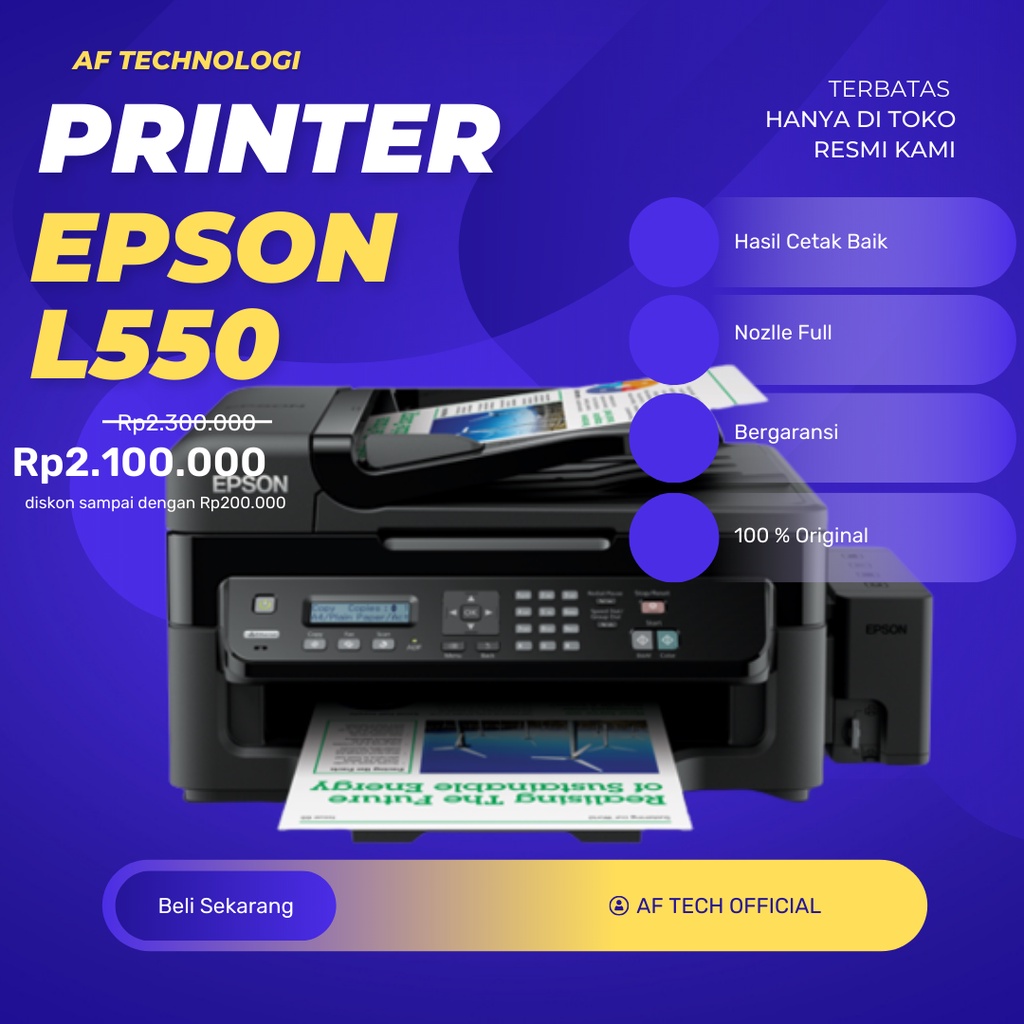 Jual Printer Epson L550 Print Scan Copy Adf Like New | Shopee Indonesia