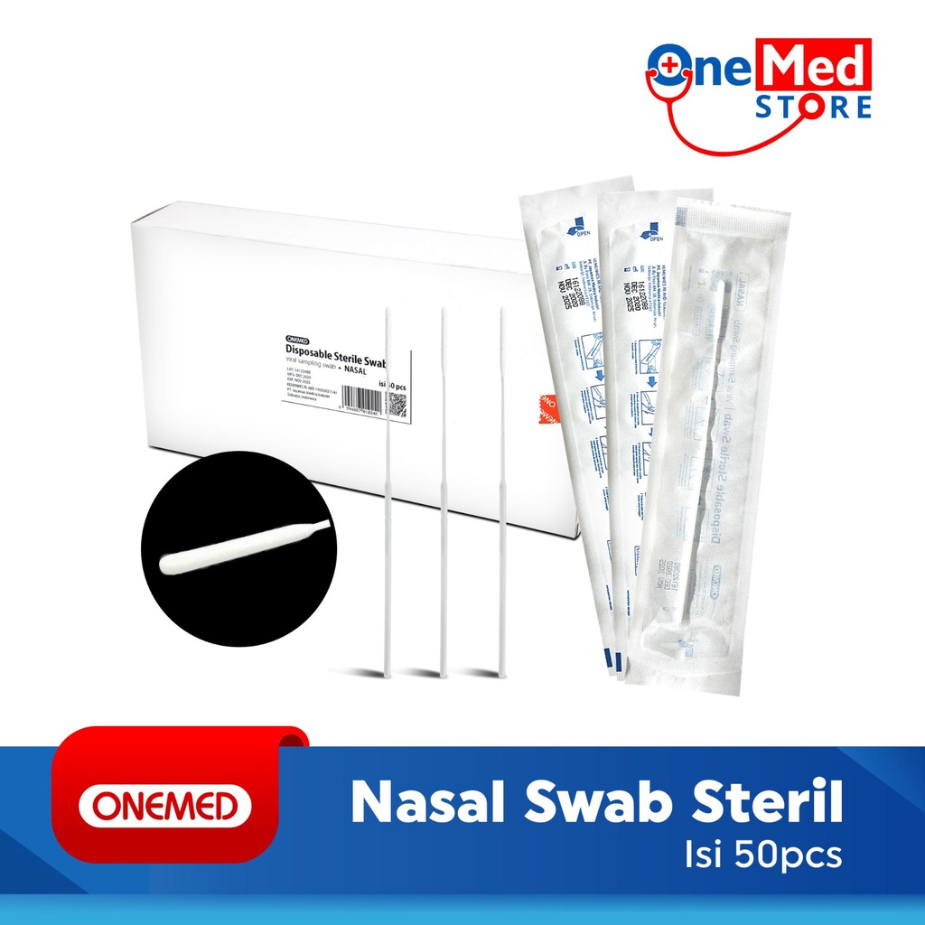 Jual Nasal Swab Steril / Flocked Swab Naso Onemed Box Isi 50 Pcs ...