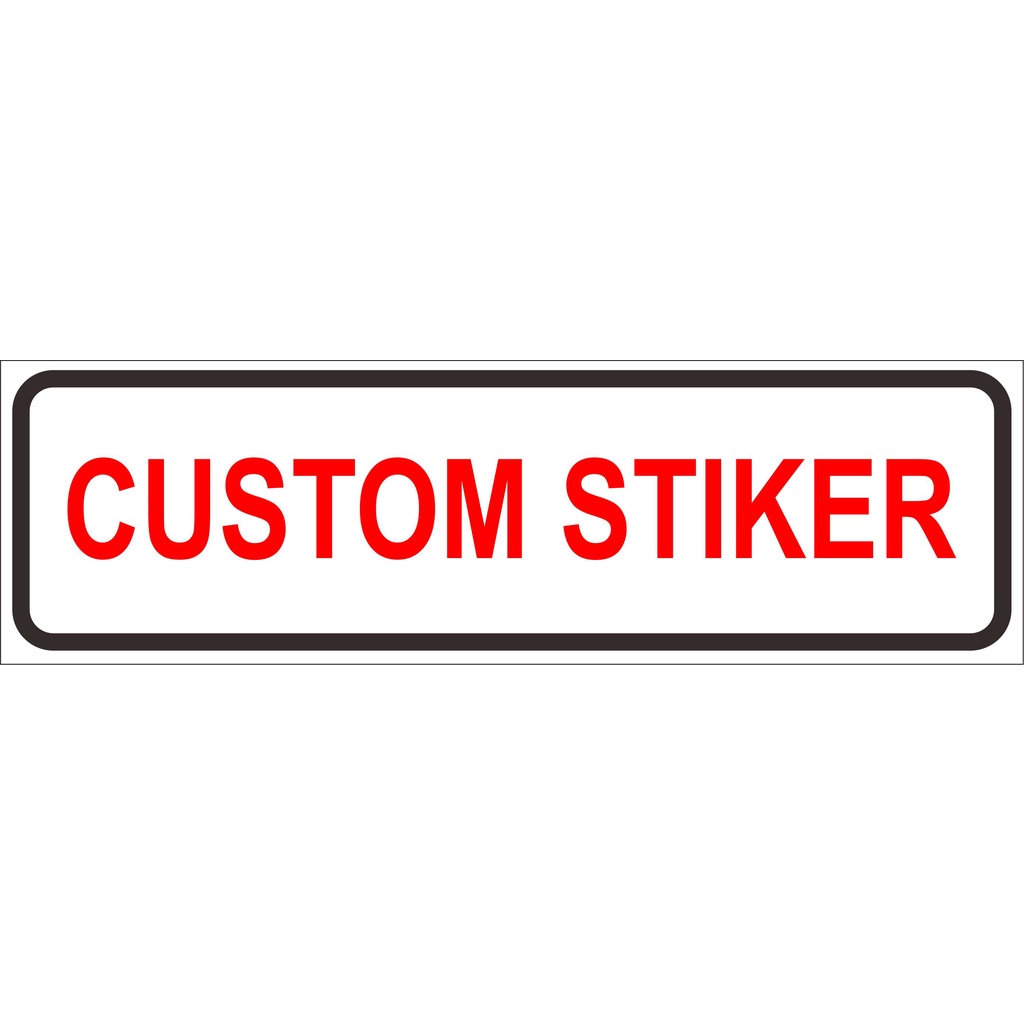 Jual Custom Tulisan Stiker Vinyl Putih Font Merah / Stiker Rambu ...