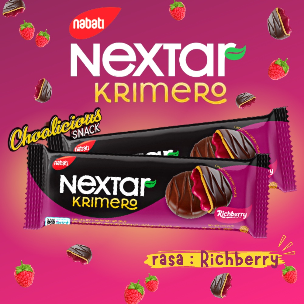 Jual NEXTAR Krimero Biskuit Rasa Richberry / Richoco @28 gram | Shopee Indonesia