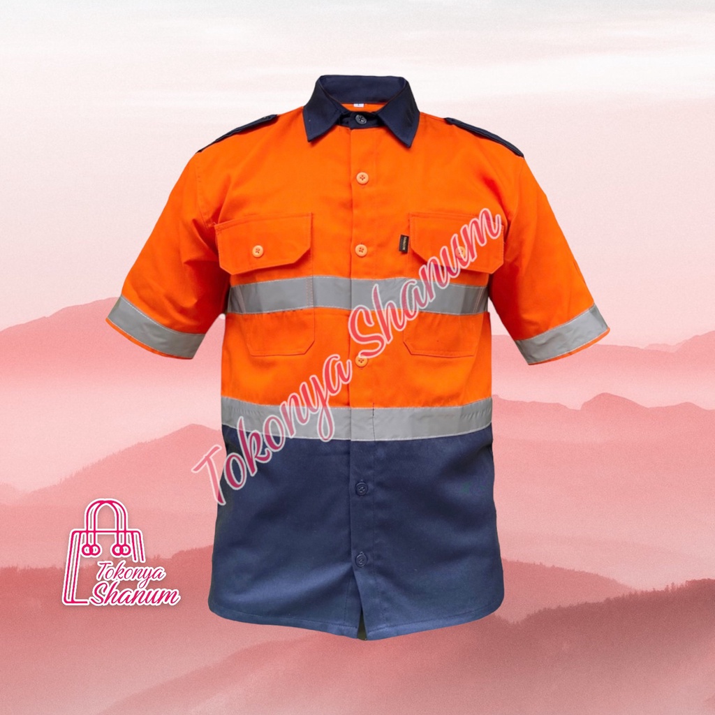 Jual Kemeja Safety Werpack Atasan Kemeja Pendek Baju Kerja Murah Seragam Kemeja Seragam Safety 