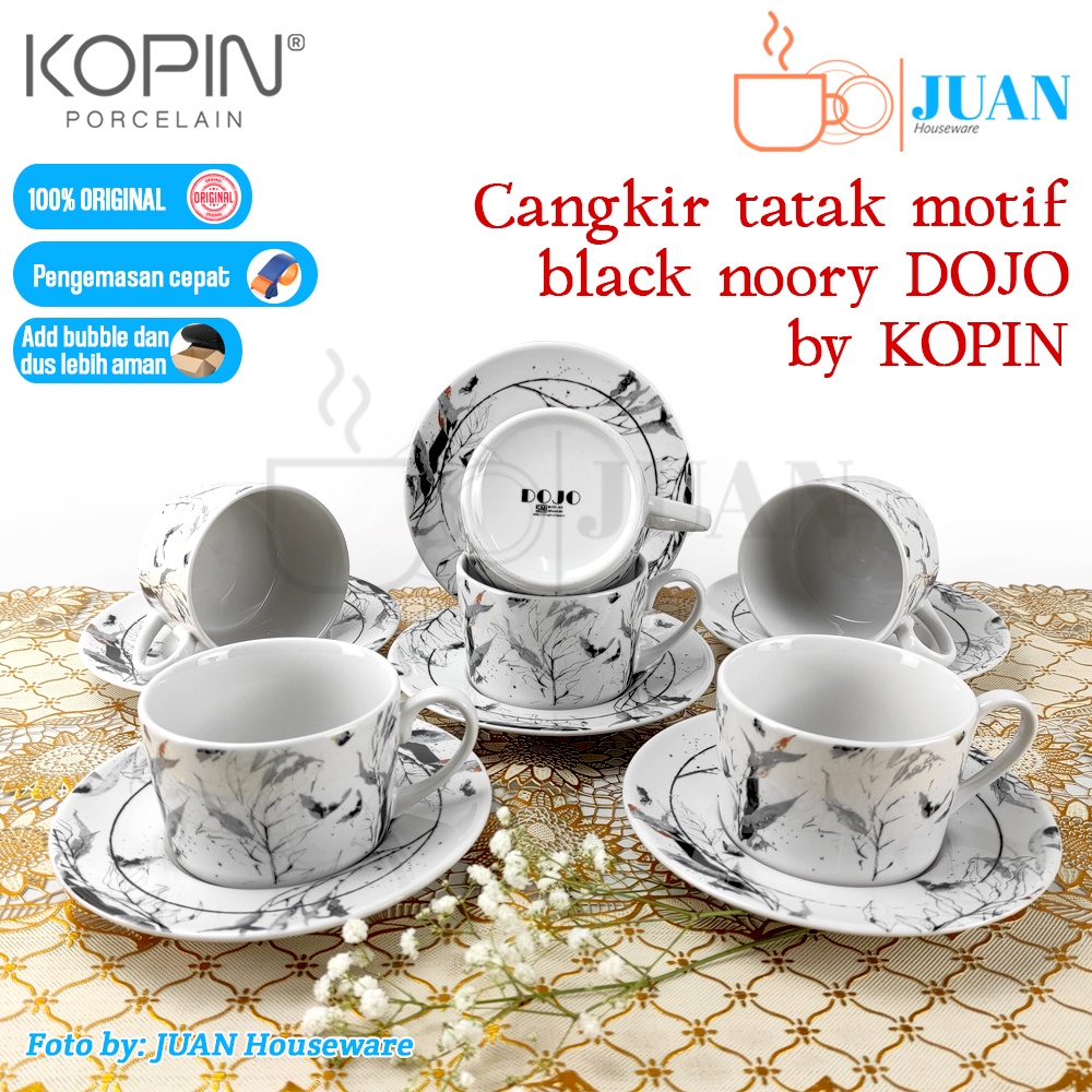 Jual KOPIN 6 Pasang cangkir kopi set motif black noory / tea cup and ...