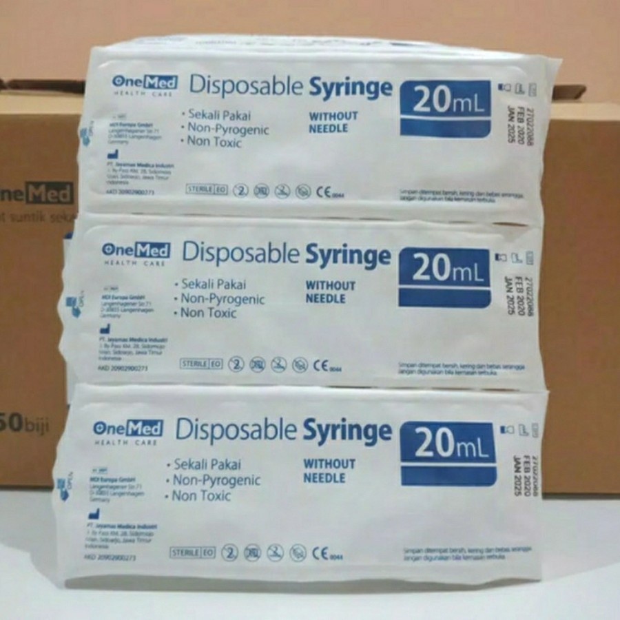 Jual Disposable Syringe 20 CC OneMed Spuit 20 ML Lubang Samping ...