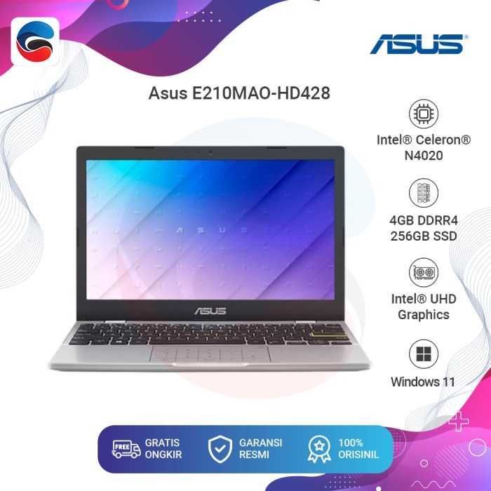 Jual ASUS Laptop E210MAO-HD428 / Intel Celeron N4020 / 4GB / 256GB ...