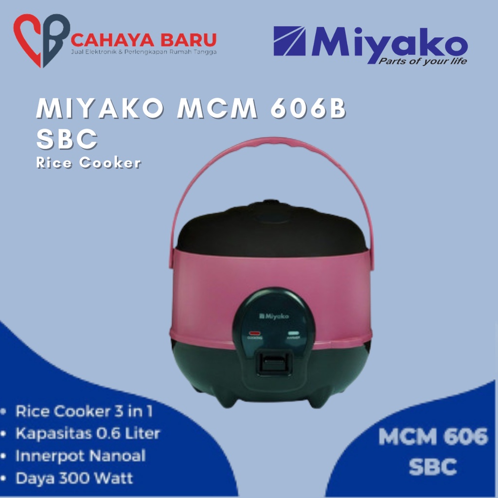 Jual MIYAKO RICE COOKER MCM 606B SBC | Shopee Indonesia
