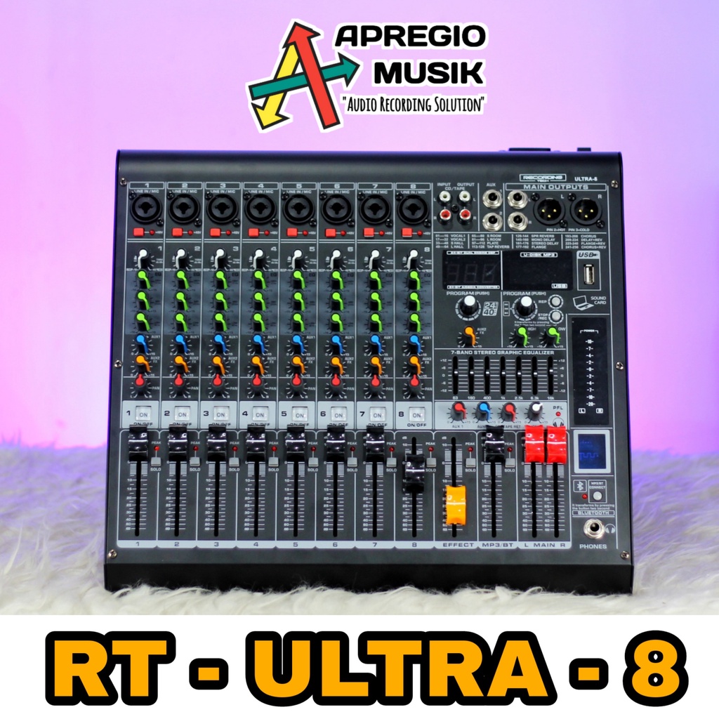 Jual Recording Tech RT Ultra 8 Ultra8 Mixer Audio USB 8 channel Mic input | Shopee Indonesia