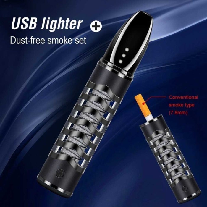 Jual Asbak Rokok Portable Enclosed with USB Tungsten Coil Lighter ...