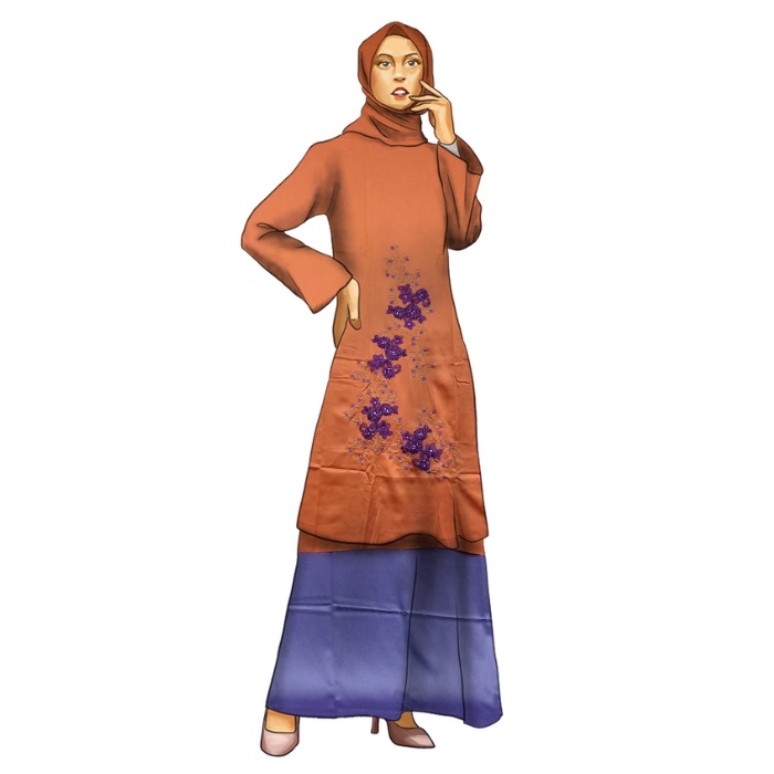 Jual Sircinta Bahan baju kurung KPLS 013-K | Motif Rangkaian Bordir ...
