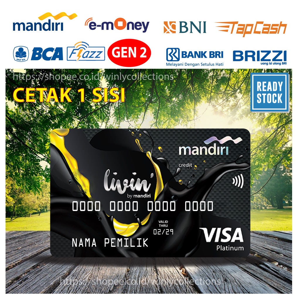 Jual EMONEY E TOLL DESAIN LIVIN CARD PLATINUM E MONEY MANDIRI GEN 2 BNI ...