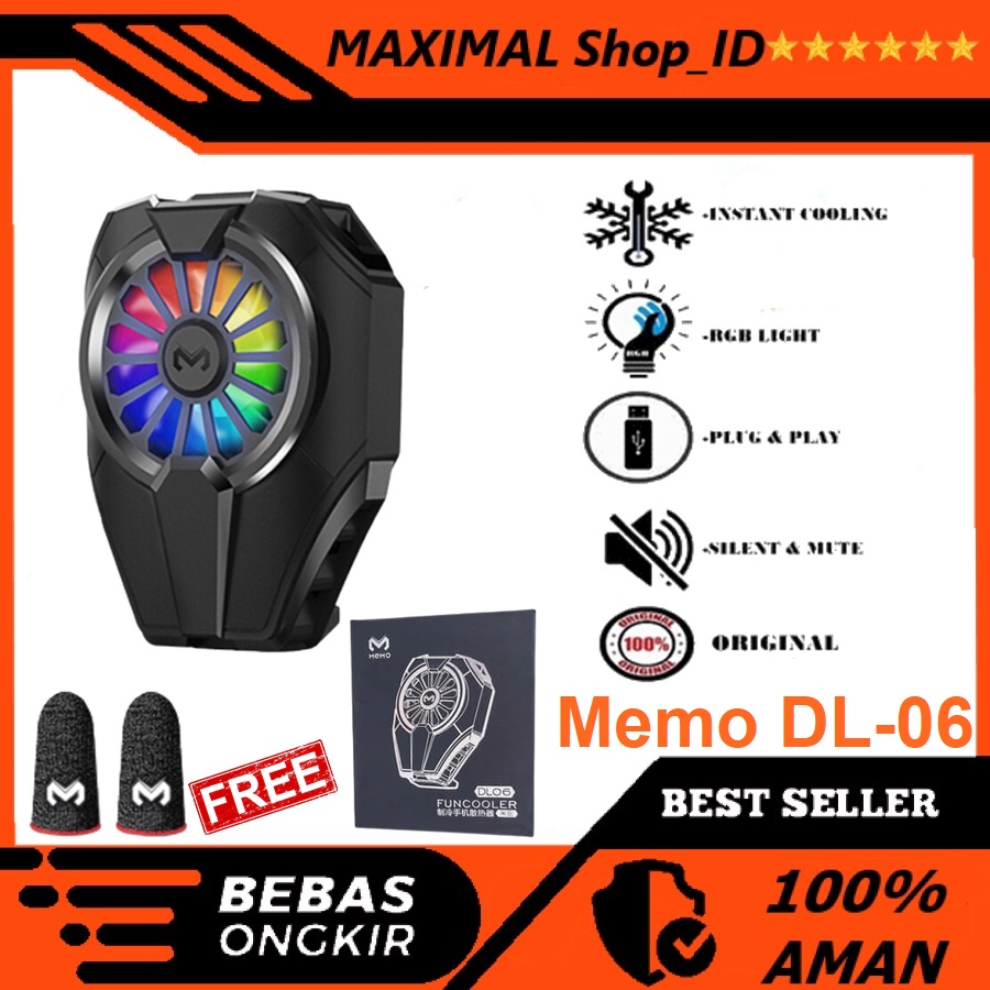 Jual Memo DL06 FanCooler Radiator Pendingin HP CoolingFan Gaming RGB ...